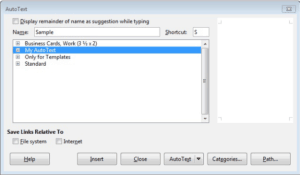 Advanced Word Processing – Automatic Text Entry