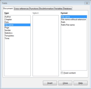Advanced Word Processing – Using Fields