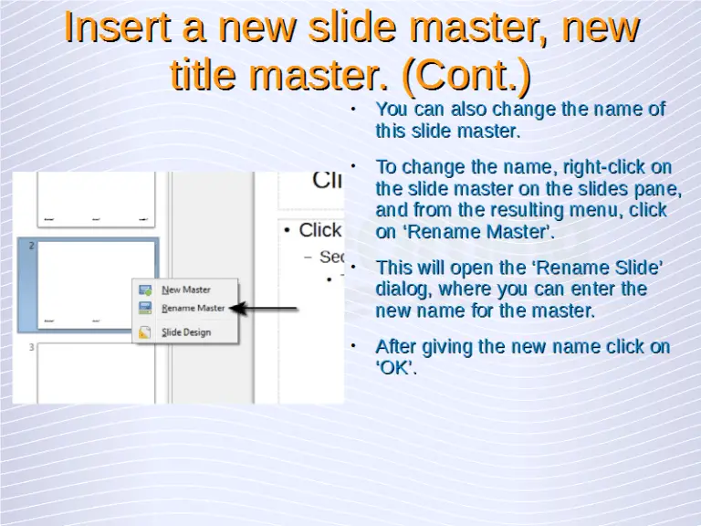 Advanced Presentations – Insert Slide Masters