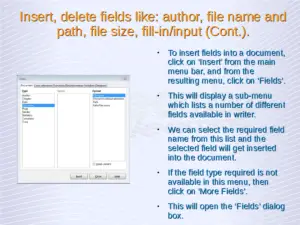 Advanced Word Processing – Using Fields