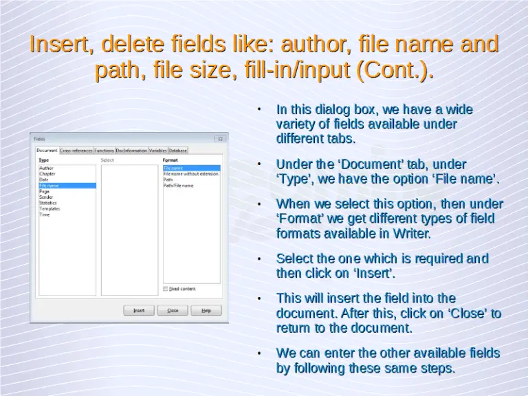 Advanced Word Processing Using Fields