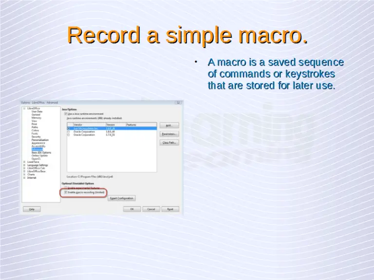 Advanced Word Processing – Record a Simple Macro