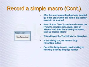 Advanced Word Processing – Record a Simple Macro
