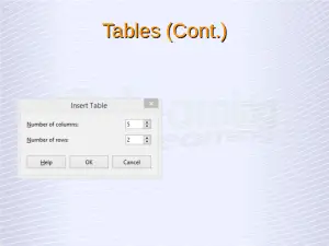 Understanding Presentations – Tables