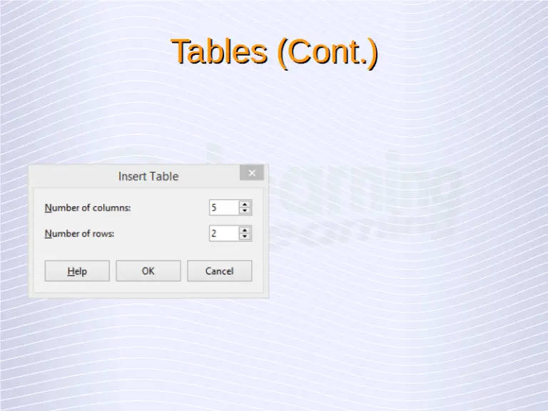 Understanding Presentations – Tables