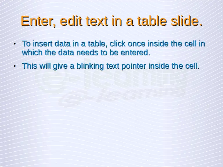 Understanding Presentations – Tables