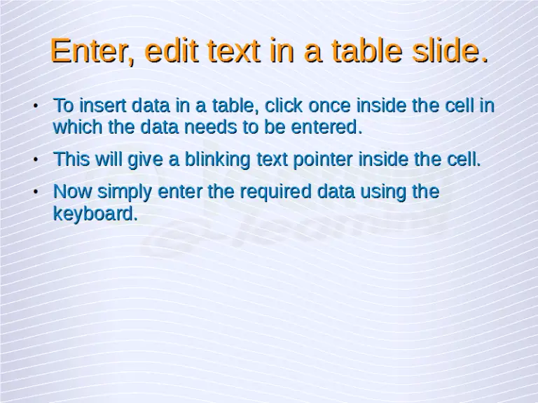 Understanding Presentations – Tables