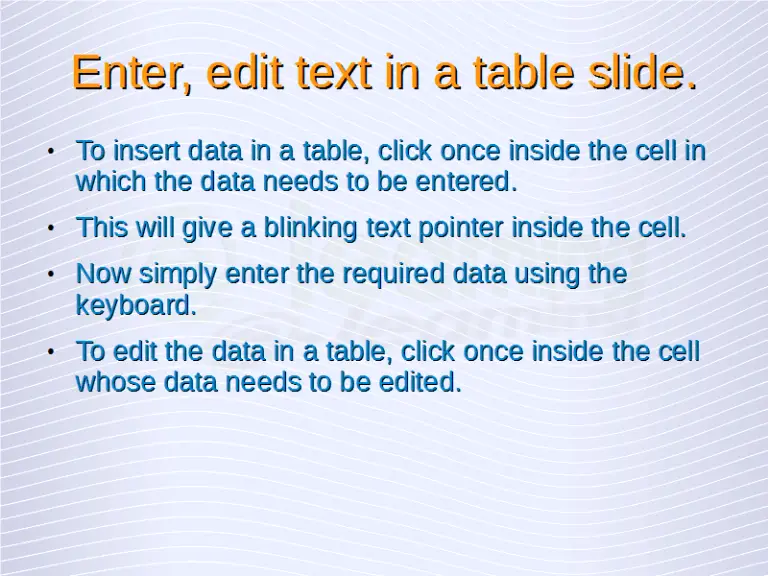 Understanding Presentations – Tables