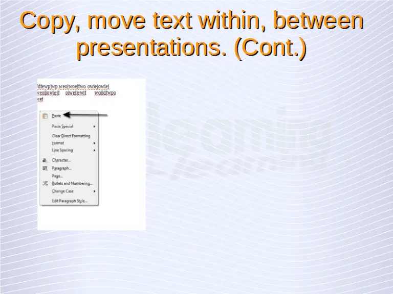 Understanding Presentations – Enter Text