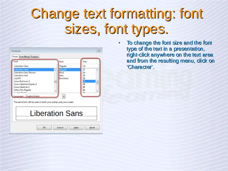 Understanding Presentations – Formatting Text