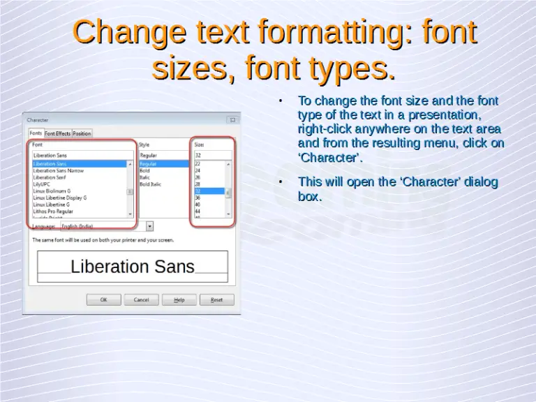 Understanding Presentations – Formatting Text