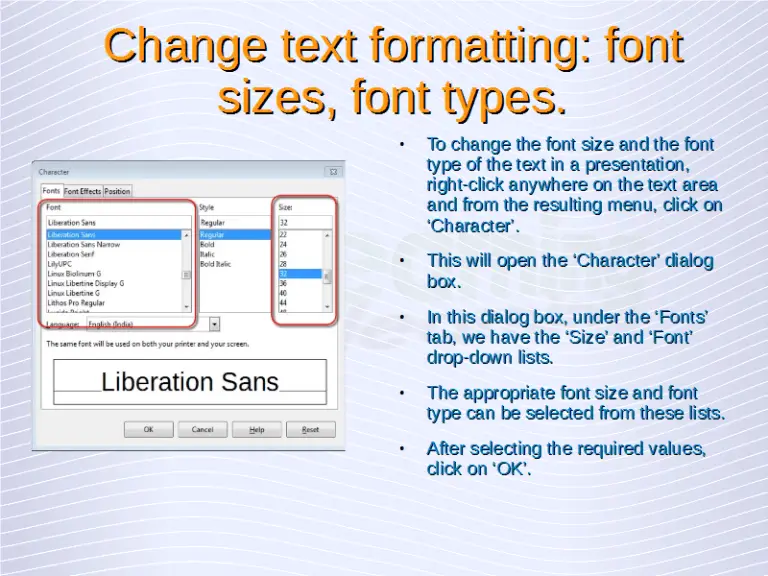 Understanding Presentations – Formatting Text