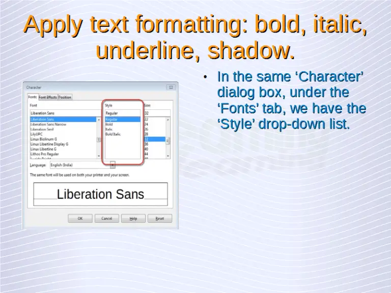Understanding Presentations – Formatting Text