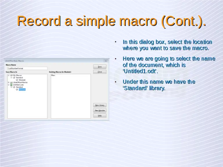 Advanced Word Processing – Record a Simple Macro