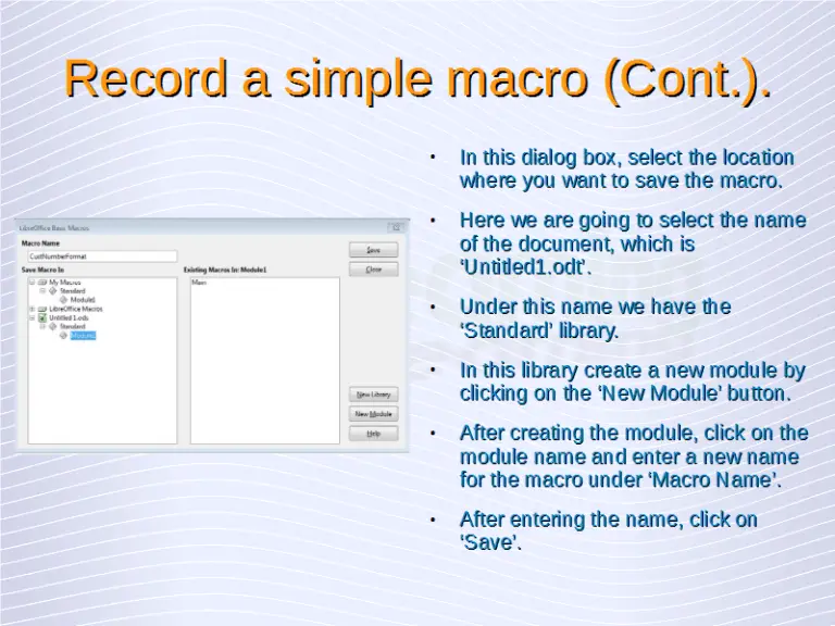 Advanced Word Processing – Record a Simple Macro