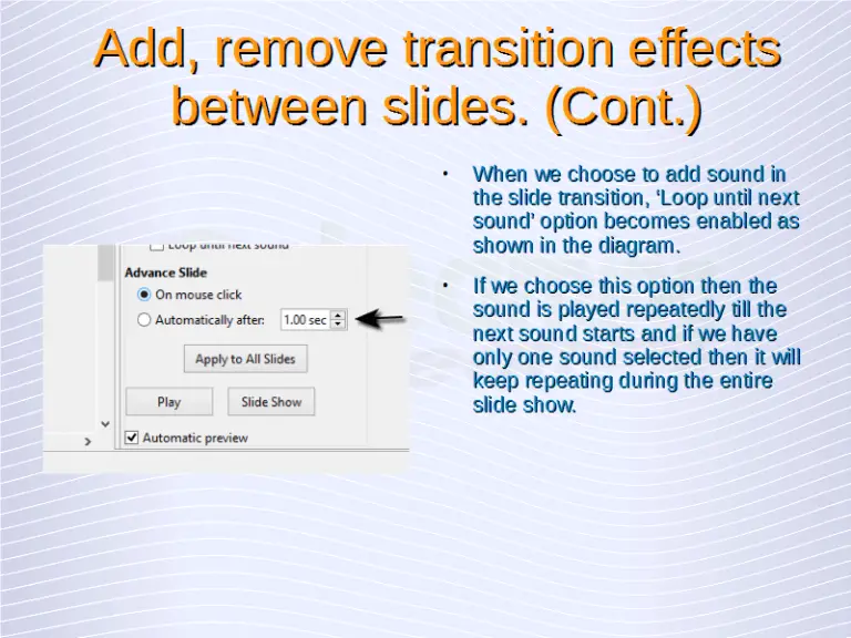 Understanding Presentations – Slide Transition