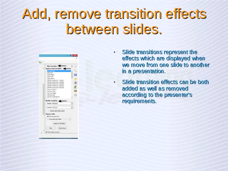 Understanding Presentations – Slide Transition