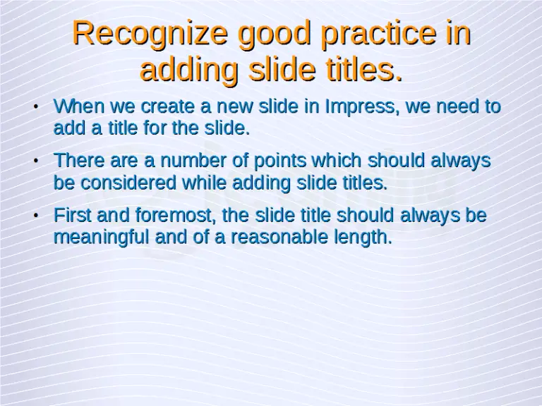 Understanding Presentations – Adding Slide Titles