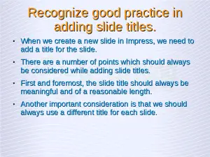 Understanding Presentations – Adding Slide Titles