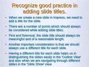 Understanding Presentations – Adding Slide Titles