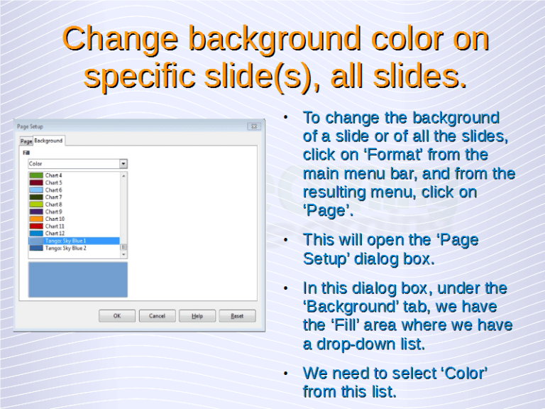 Understanding Presentations – Change background color
