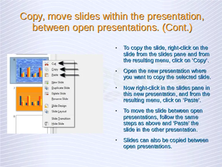 Understanding Presentations – Copy, move, delete slides