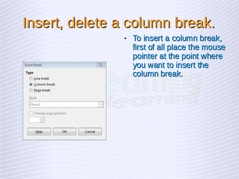 Advanced Word Processing – Column Breaks