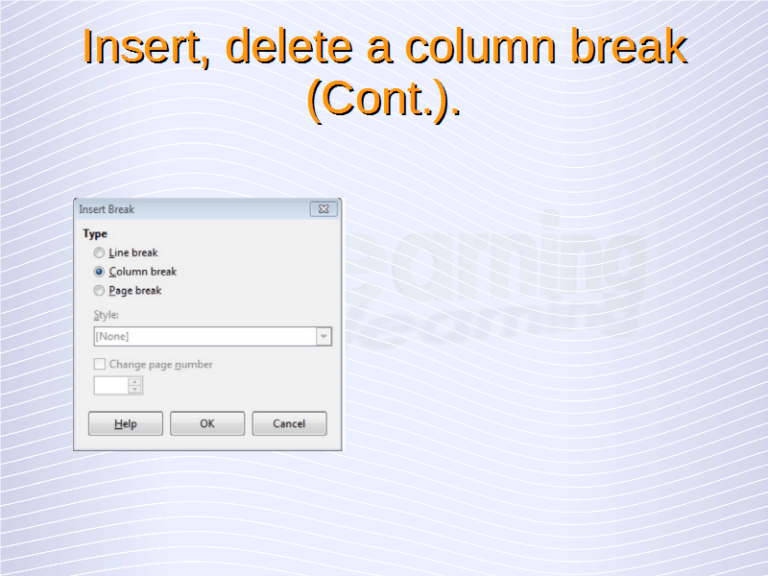 Advanced Word Processing – Column Breaks