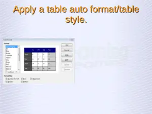 Advanced Word Processing – Table Styles