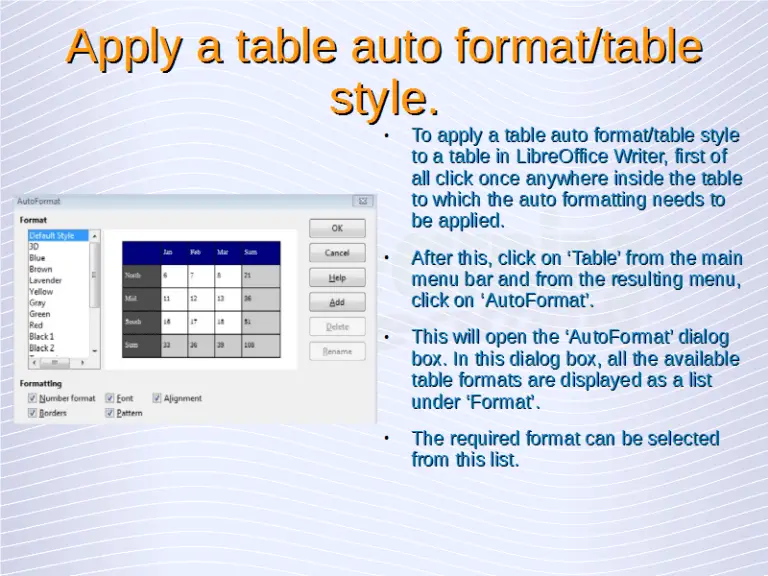 Advanced Word Processing – Table Styles