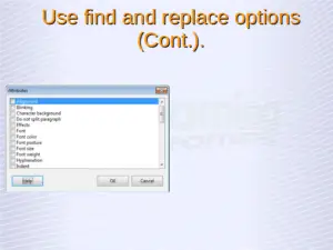 Advanced Word Processing – Find and Replace