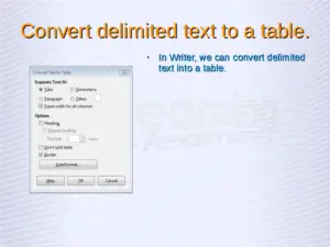 Advanced Word Processing – Converting Text to a Table
