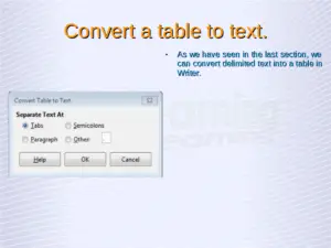 Advanced Word Processing – Converting Table to Text