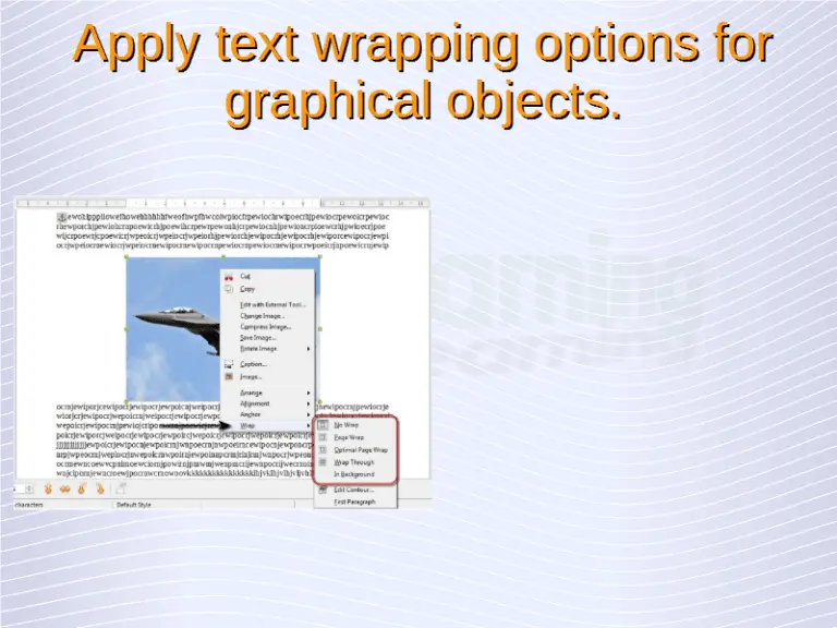 Advanced Word Processing - Text Wrapping