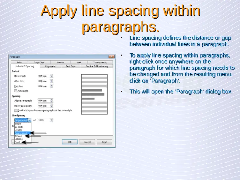 Advanced Word Processing – Paragraphs