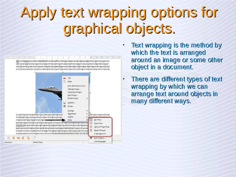 Advanced Word Processing - Text Wrapping