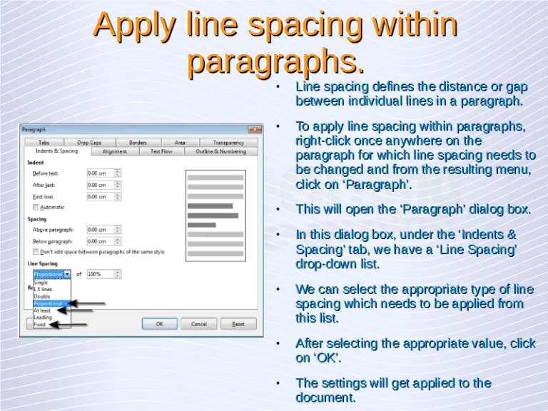 Advanced Word Processing – Paragraphs