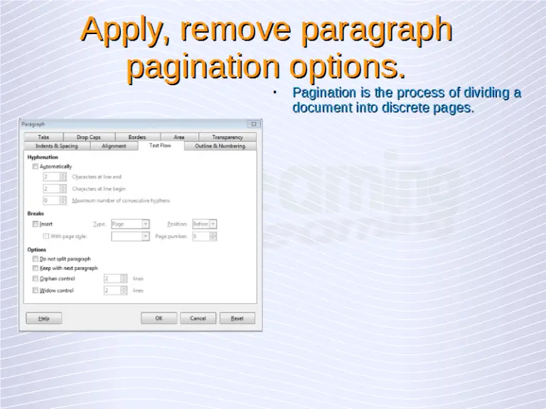Advanced Word Processing – Paragraphs