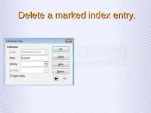 Advanced Word Processing – Index Entry