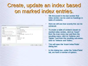 Advanced Word Processing – Index Entry