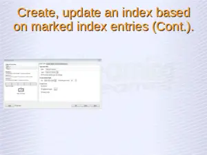 Advanced Word Processing – Index Entry