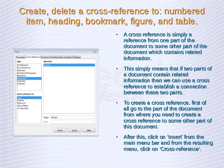 Advanced Word Processing – References