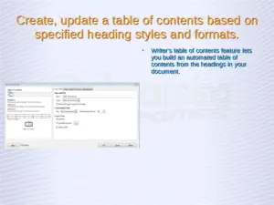 Advanced Word Processing – Table of Contents