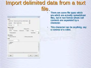 Advanced Spreadsheets – Import delimited data from a text file.