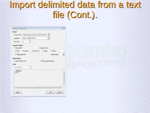 Advanced Spreadsheets – Import delimited data from a text file.