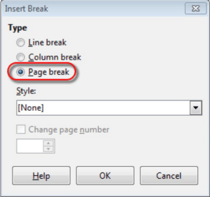 Word Processing – Page Breaks