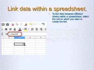 Advanced Spreadsheets – Link data within a spreadsheet, between spreadsheets.