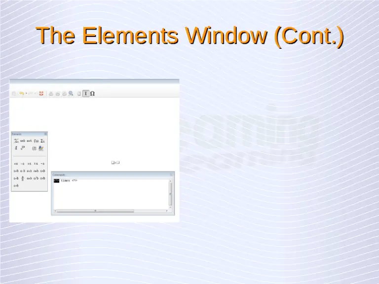 Math - The Elements Window