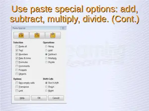 Advanced Spreadsheets – Paste Special