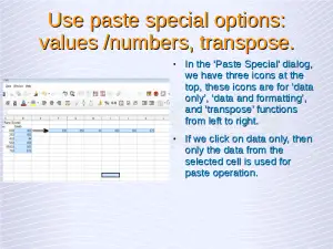 Advanced Spreadsheets – Paste Special
